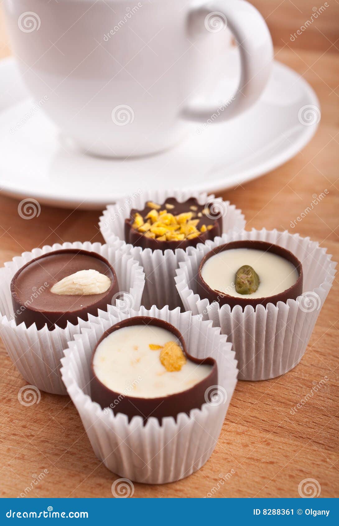 Coffee with Chocolate Sweets Stock Image - Image of coffee, creamy: 8288361