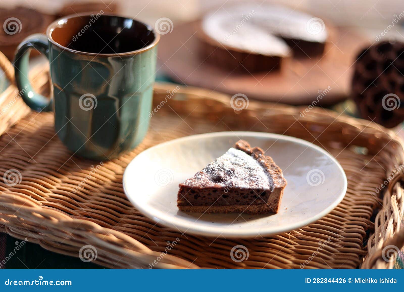 Coffee and Chocolate Tart Slices, Coffee Break Stock Photo - Image of ...