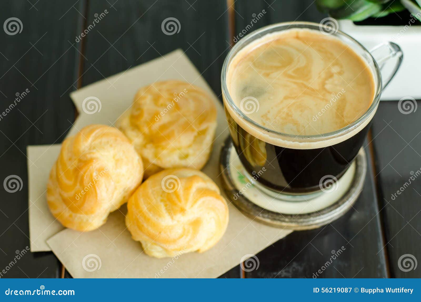 Coffee and choux stock image. Image of sugar, bakery - 56219087