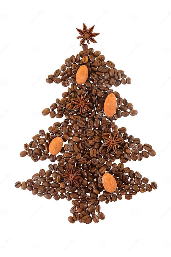 Coffee Christmas Tree stock image. Image of brown, aroma - 16304861