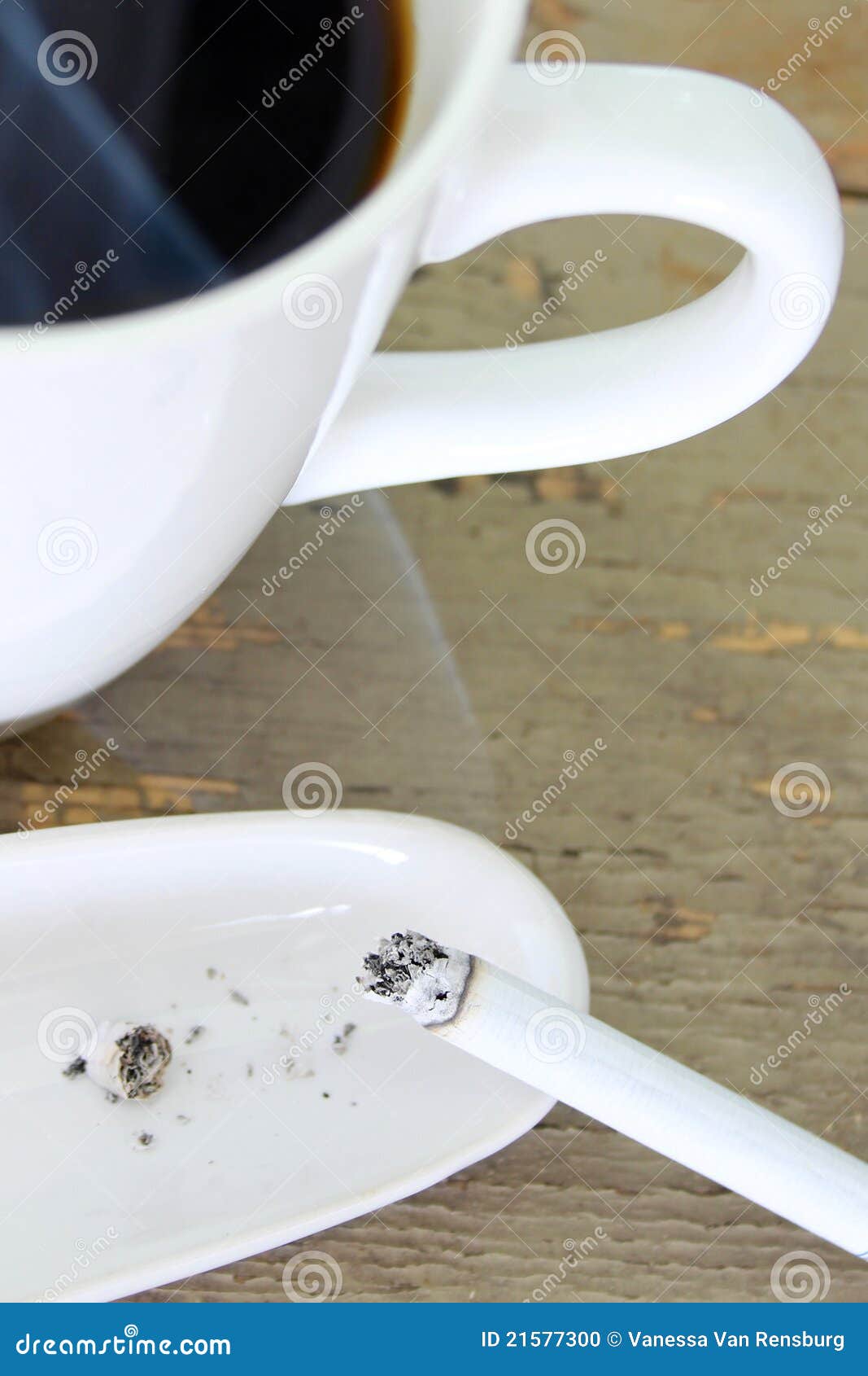 Coffee and cigarette stock photo. Image of ashtray, surface - 21577300