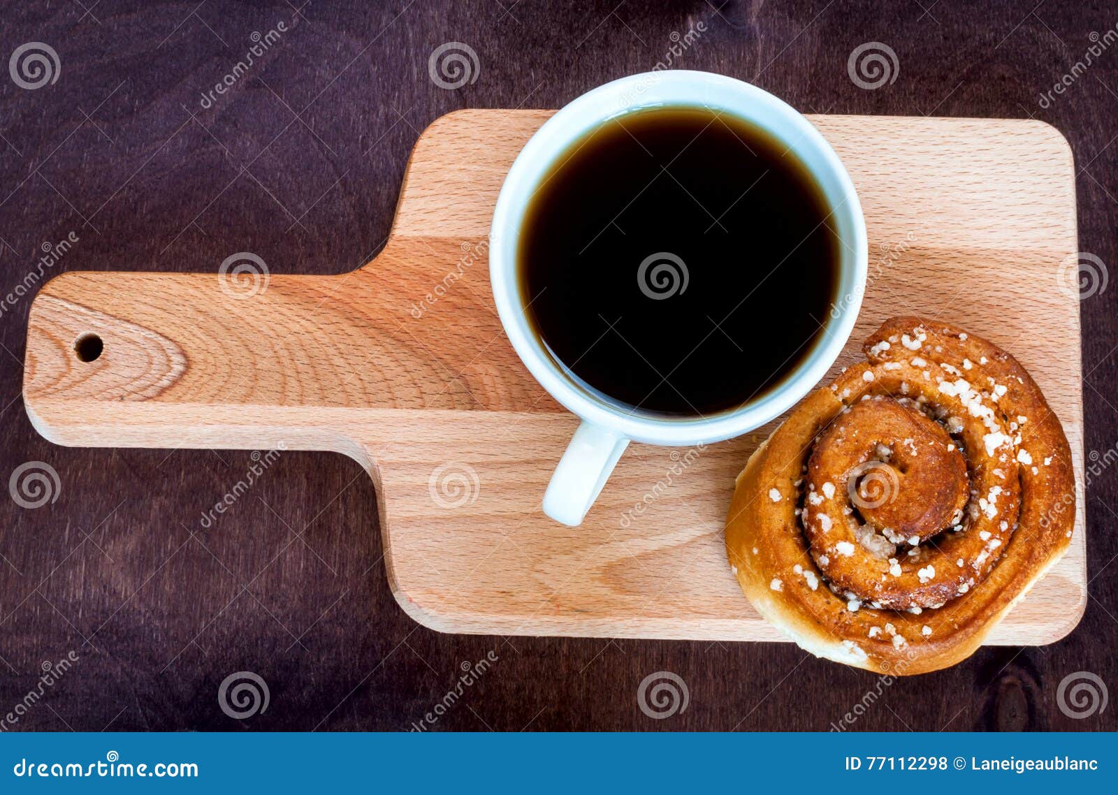 Coffee with cinnamon roll. stock photo. Image of drink - 77112298