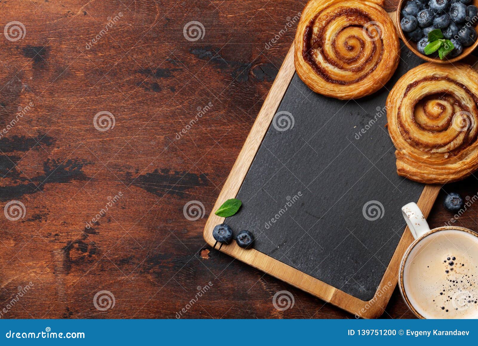Coffee and cinnamon rolls stock photo. Image of french - 139751200
