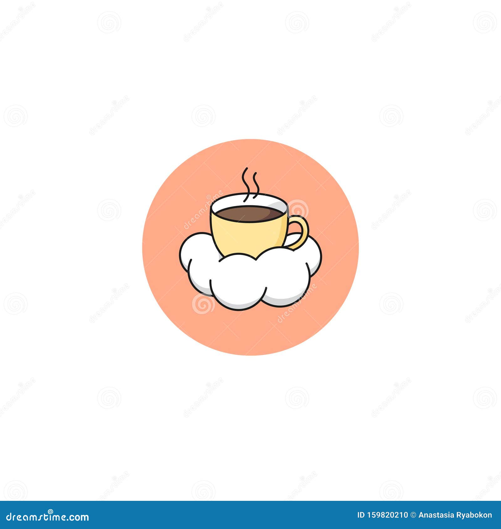Coffee Cloud Logo Design Concept Stock Vector - Illustration of soft ...