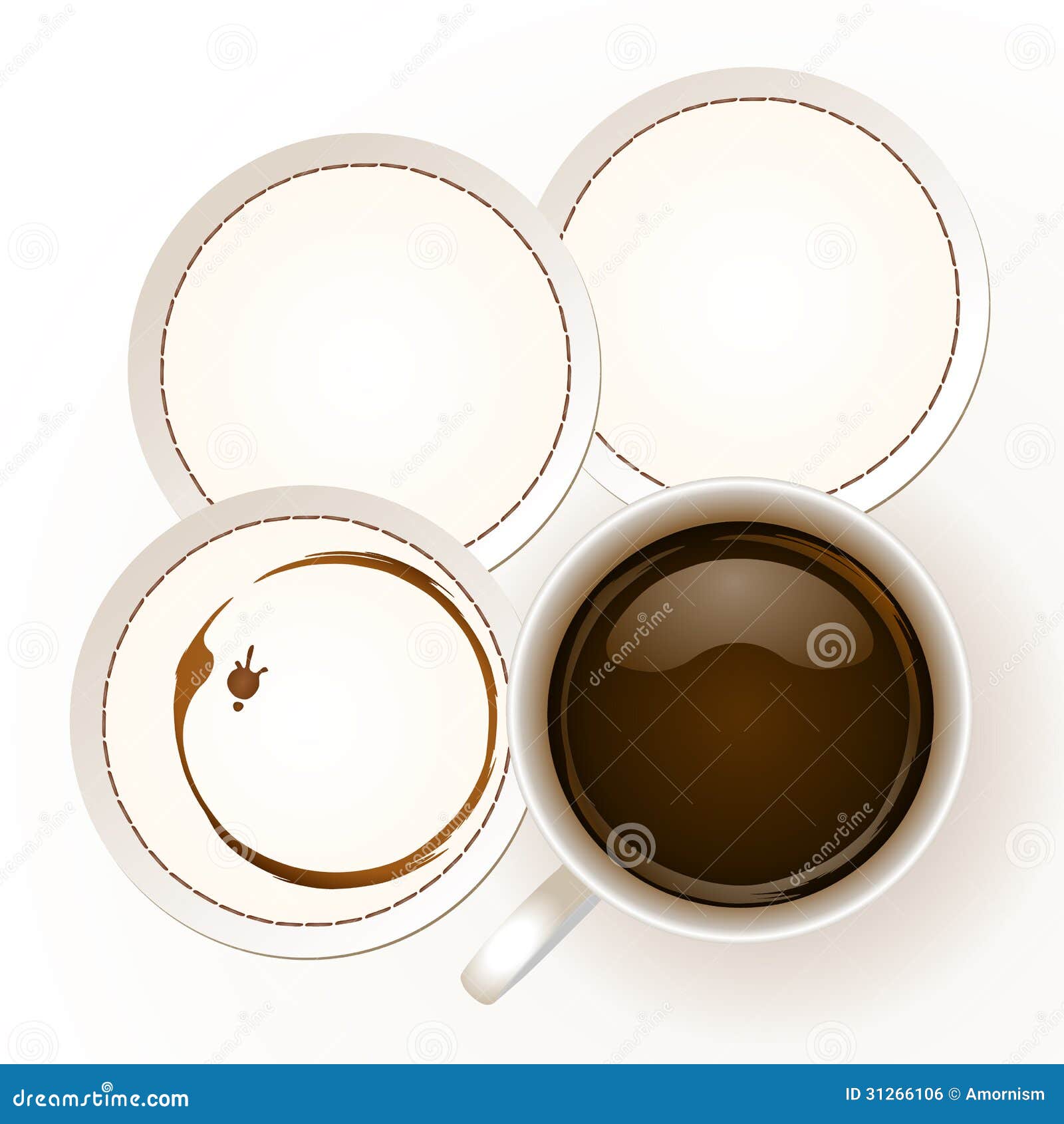 Coffee with coaster paper stock vector. Illustration of element - 31266106