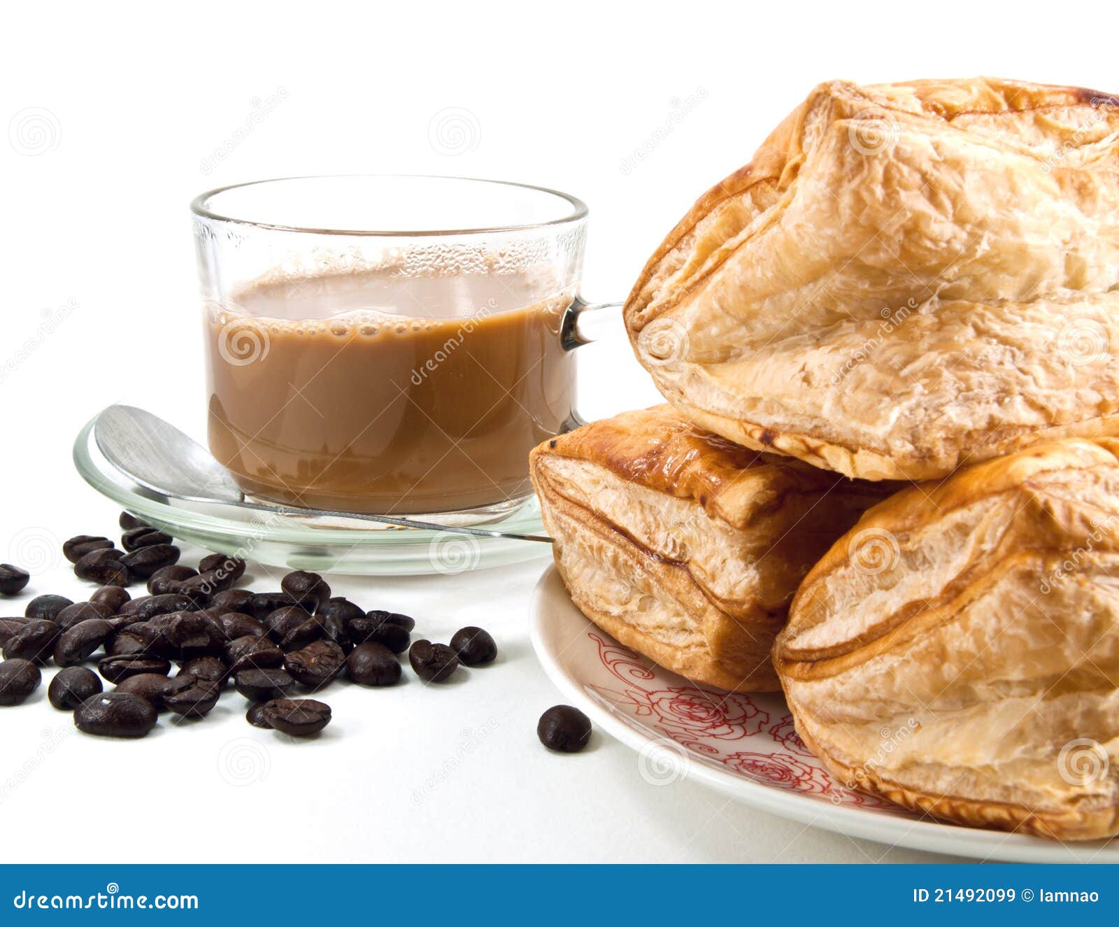 Coffee, Coffee Beans and Pineapple Puff Stock Image - Image of ...