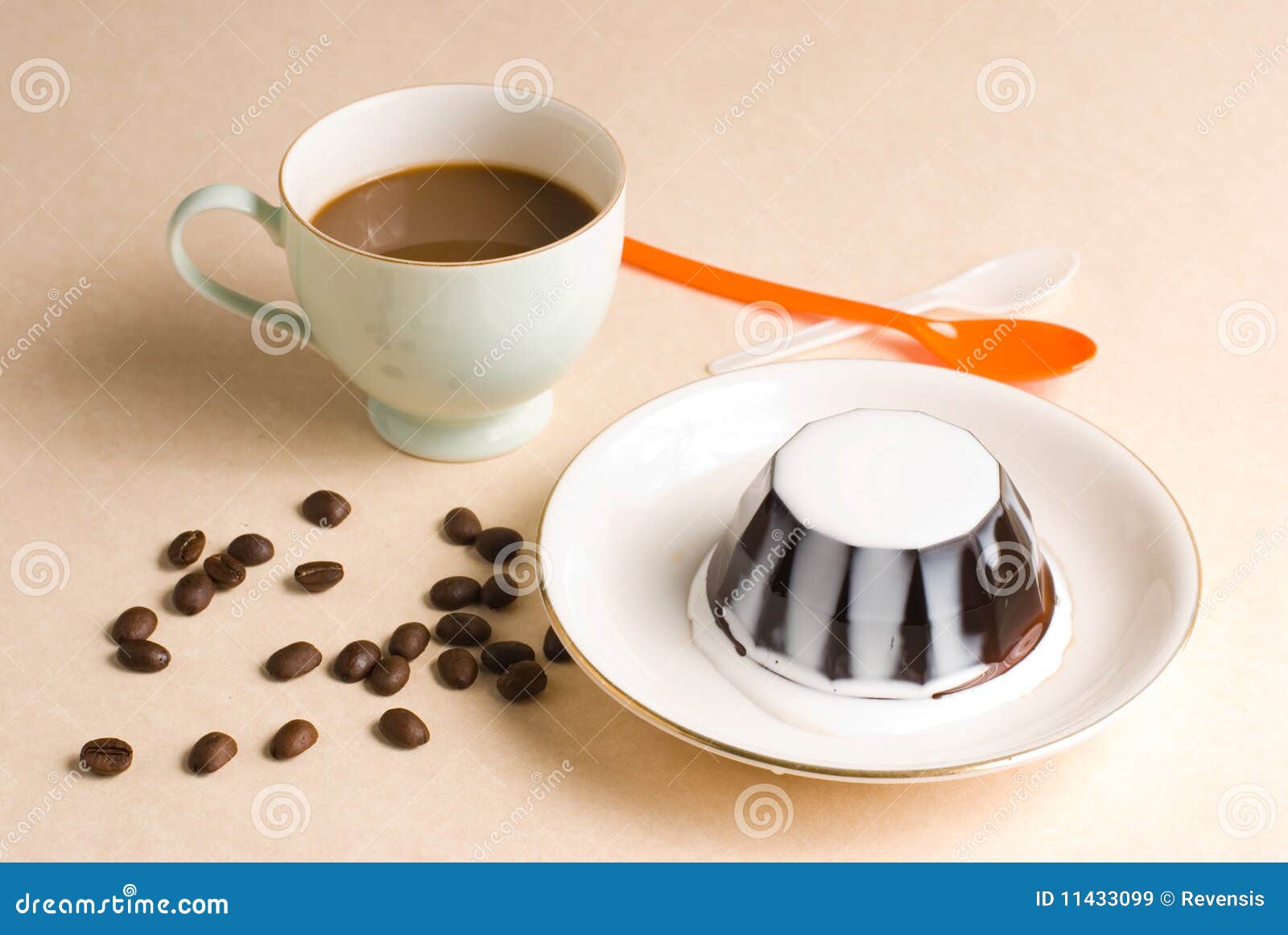 Coffee and Coffee Pudding with Milk Stock Image - Image of flavor ...