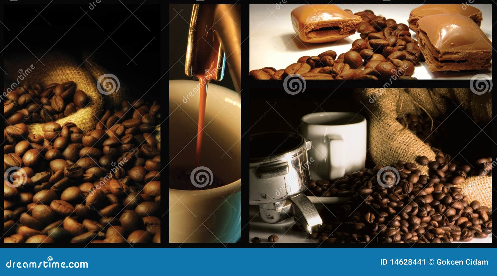 Coffee collage stock image. Image of grained, collage - 14628441