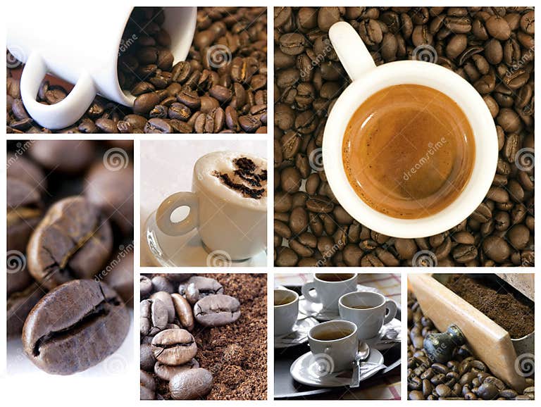 Coffee collage stock photo. Image of grind, gourmet, coffee - 17635654