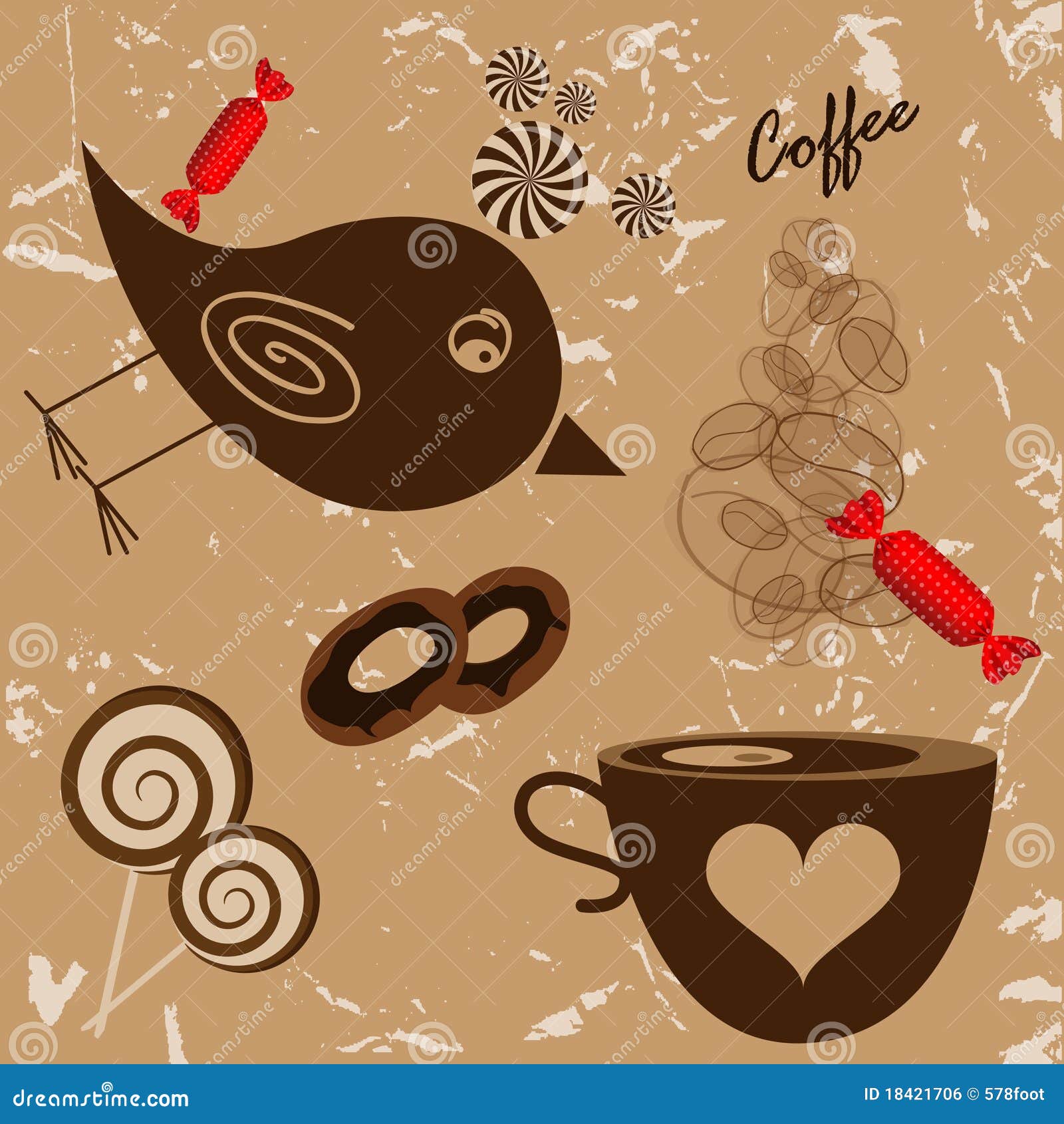 Coffee collage stock vector. Illustration of smoke, collage - 18421706