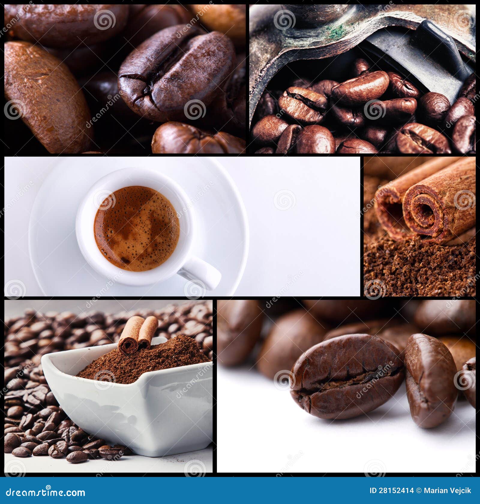 Coffee collage 2 stock photo. Image of close, cinnamon - 28152414