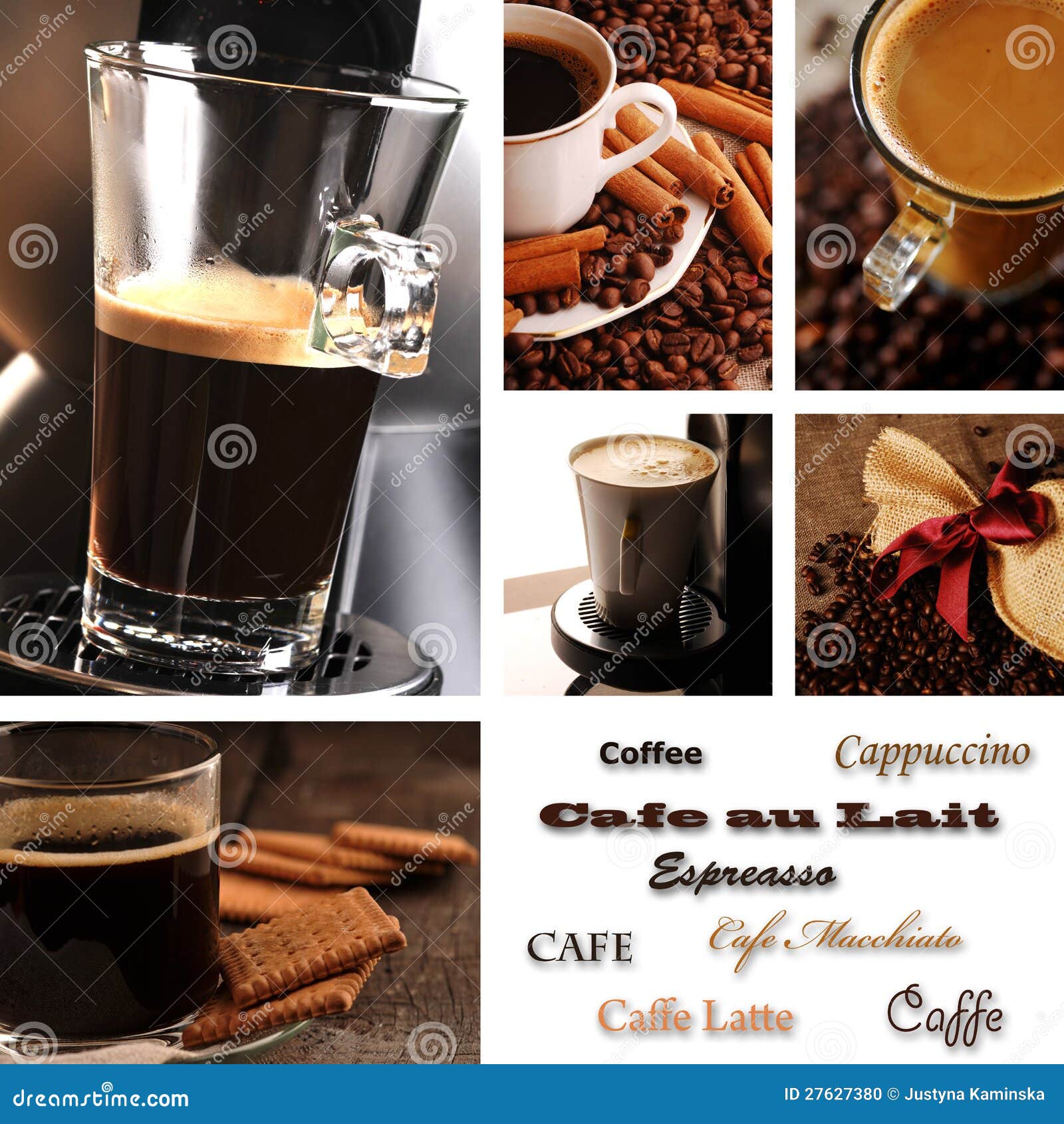 Coffee collage stock illustration. Illustration of menu - 27627380
