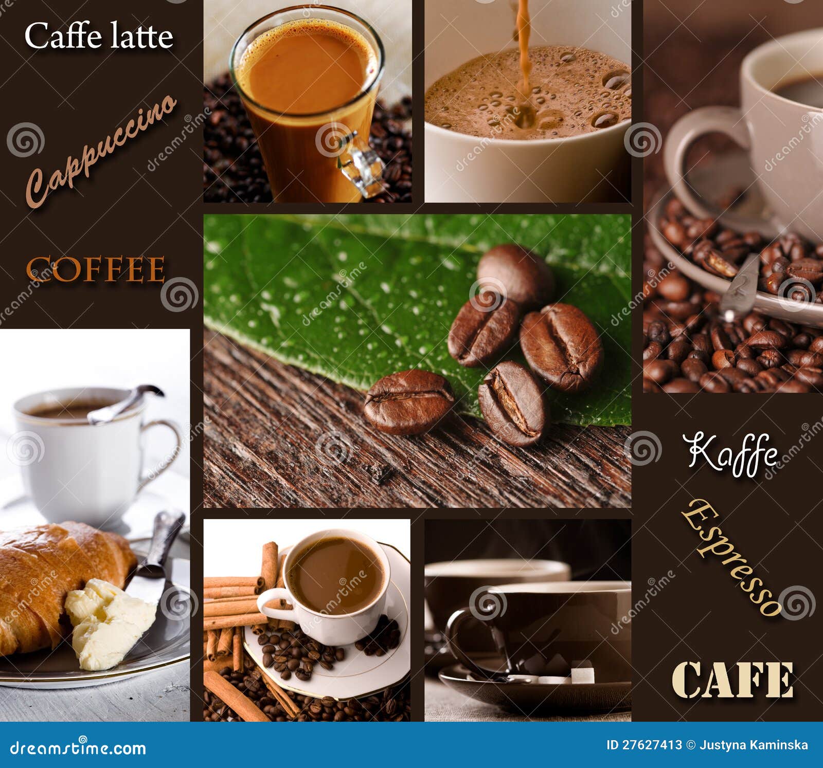Coffee collage stock illustration. Illustration of creamy - 27627413