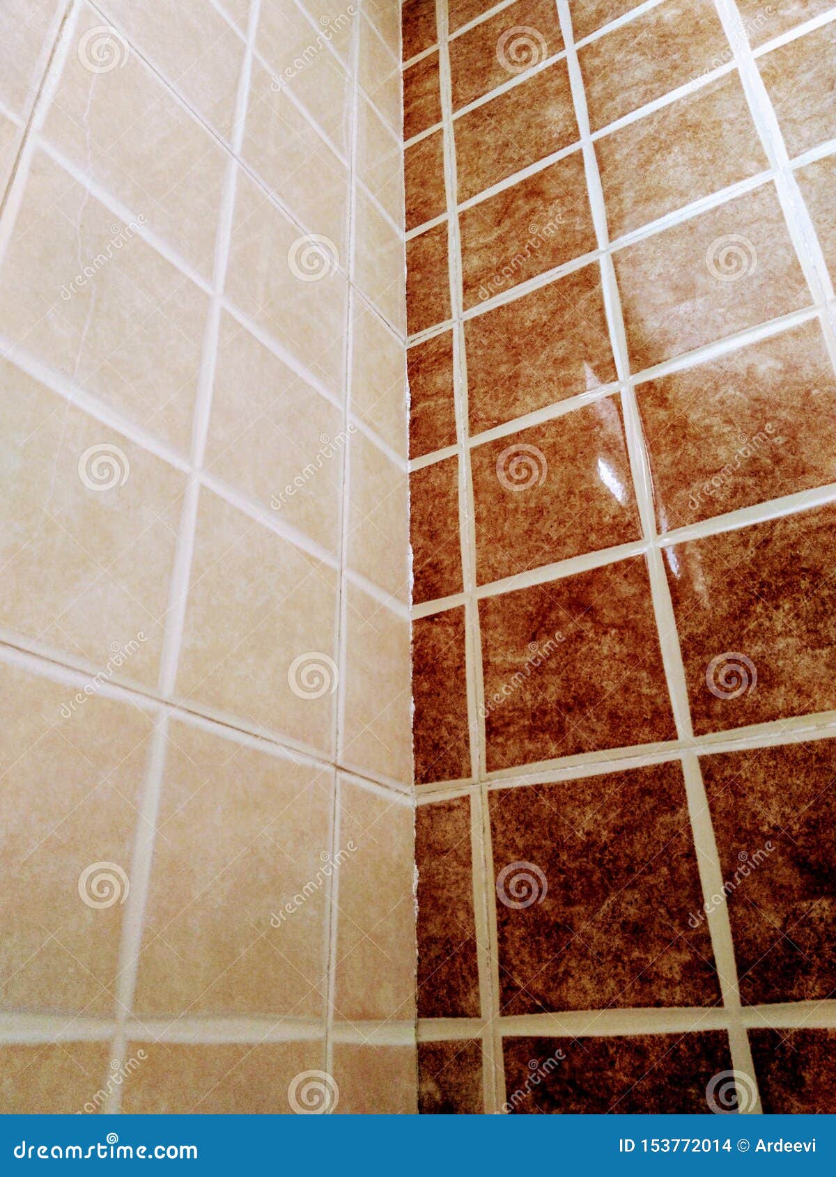 Coffee-colored Bathroom Wall Tiles Stock Photo - Image of bathroom ...