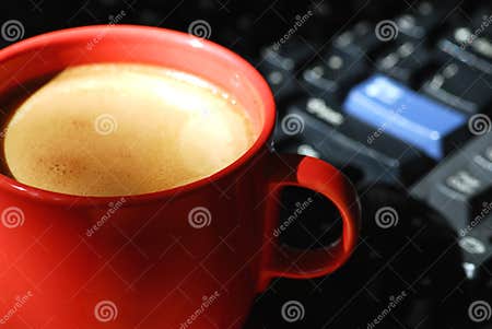 Coffee computer stock photo. Image of breakfast, computer - 1283422