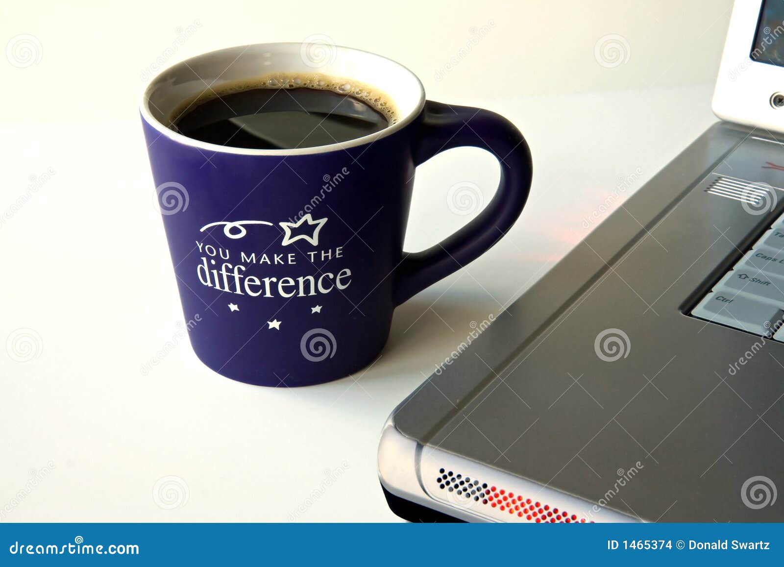 Coffee and Computer stock photo. Image of details, blue - 1465374