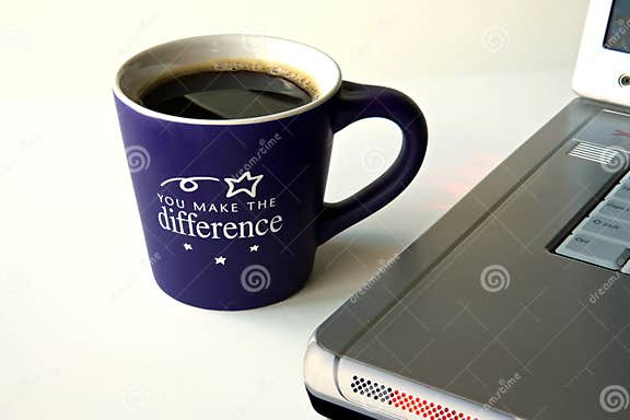 Coffee and Computer stock photo. Image of details, blue - 1465374