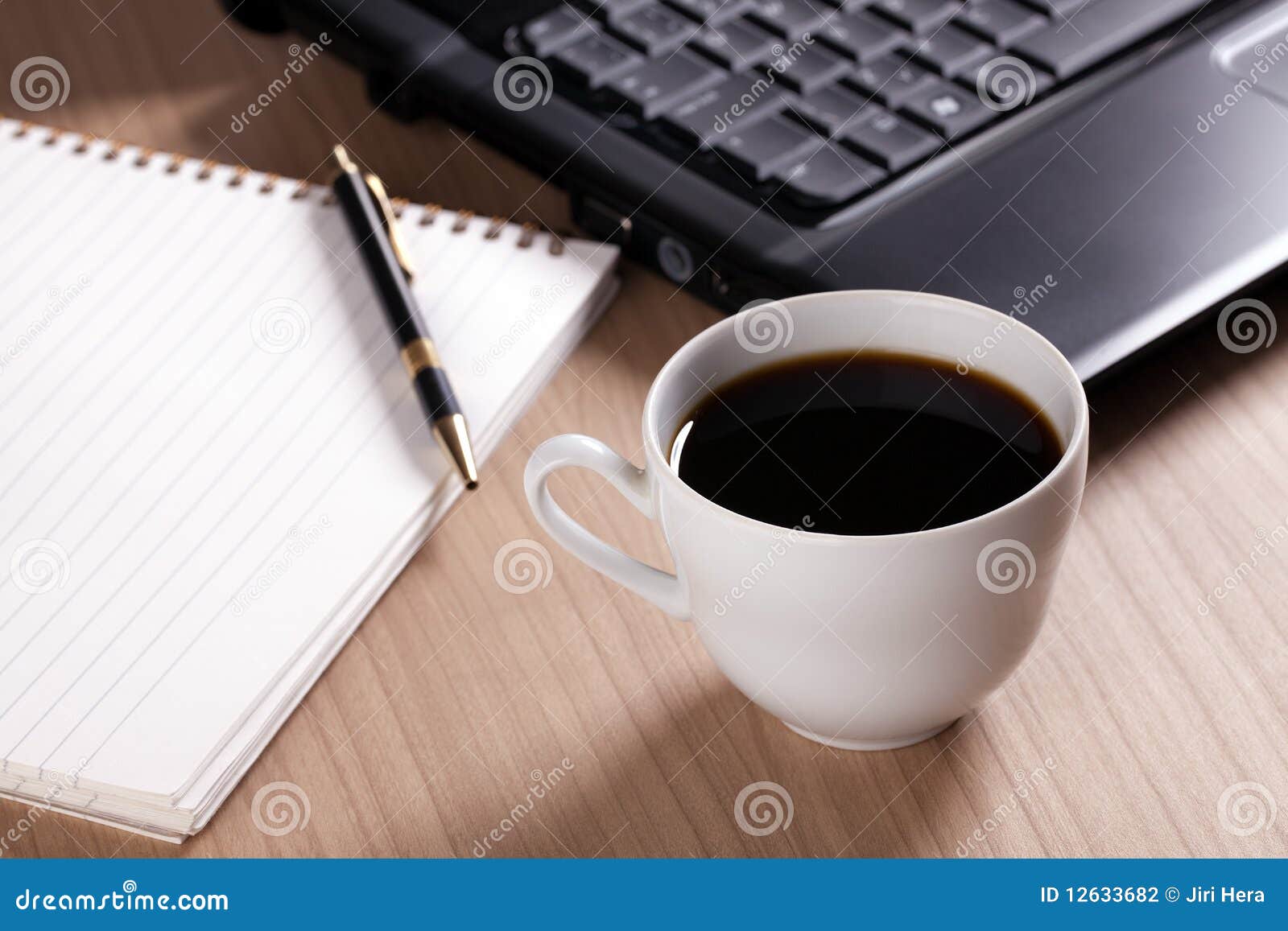 Coffee and Computer - Break in Office Stock Photo - Image of life, note ...