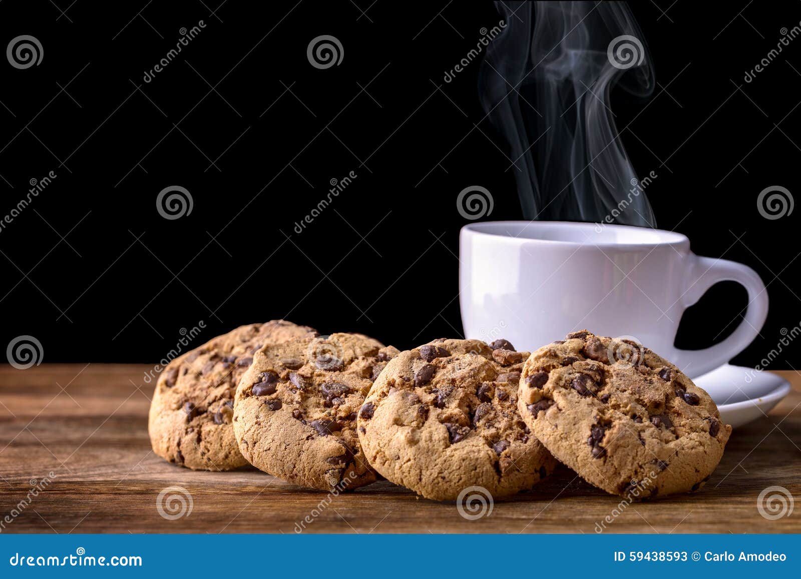 Coffee with cookies stock image. Image of sweet, chocolate - 59438593