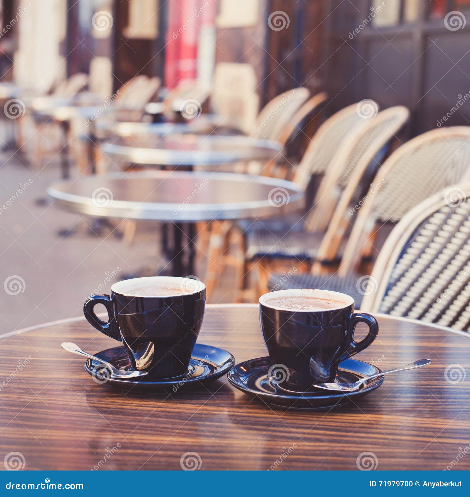 Coffee in cozy street cafe stock photo. Image of classic - 71979700