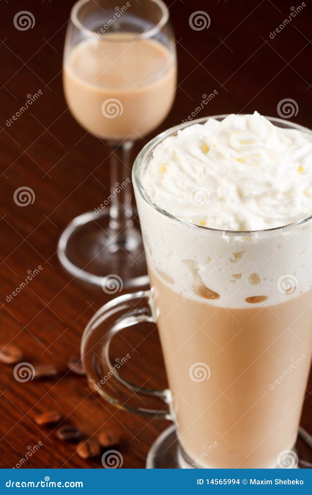 Coffee with cream liqueur stock photo. Image of patio - 14565994