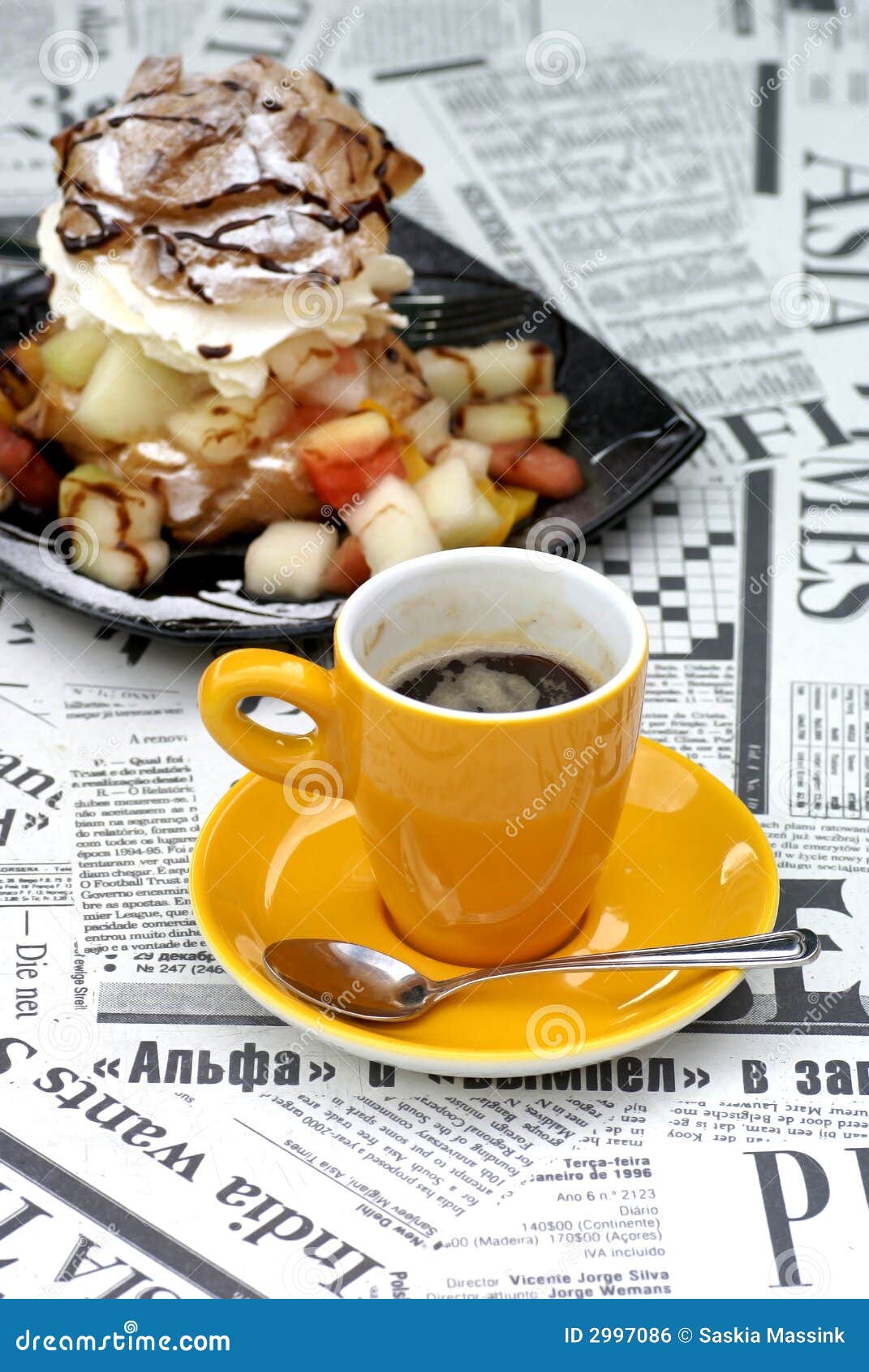 Coffee with cream puff. stock photo. Image of chocolate - 2997086