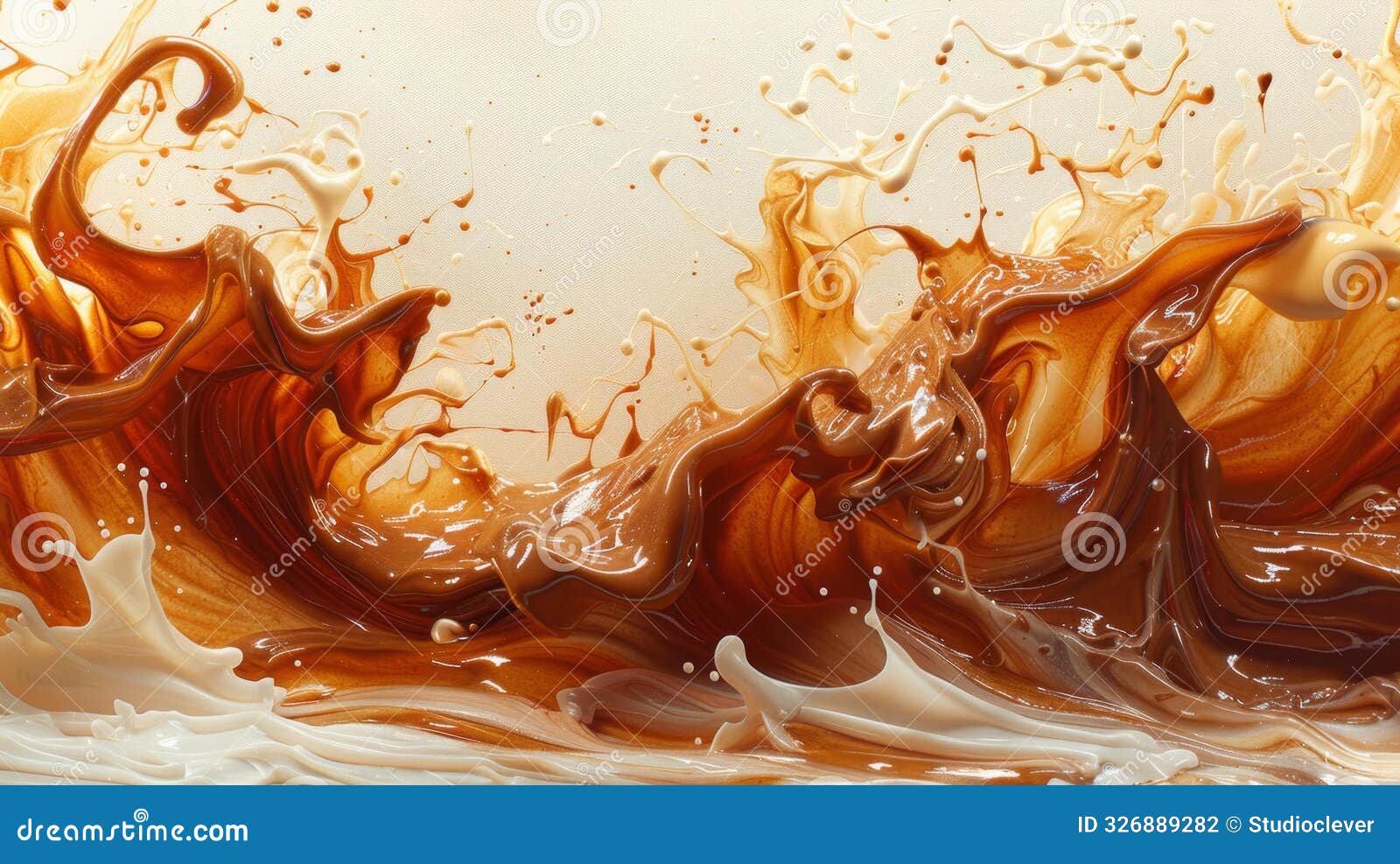 Coffee and Cream Splash Art - Generative Ai Stock Illustration ...