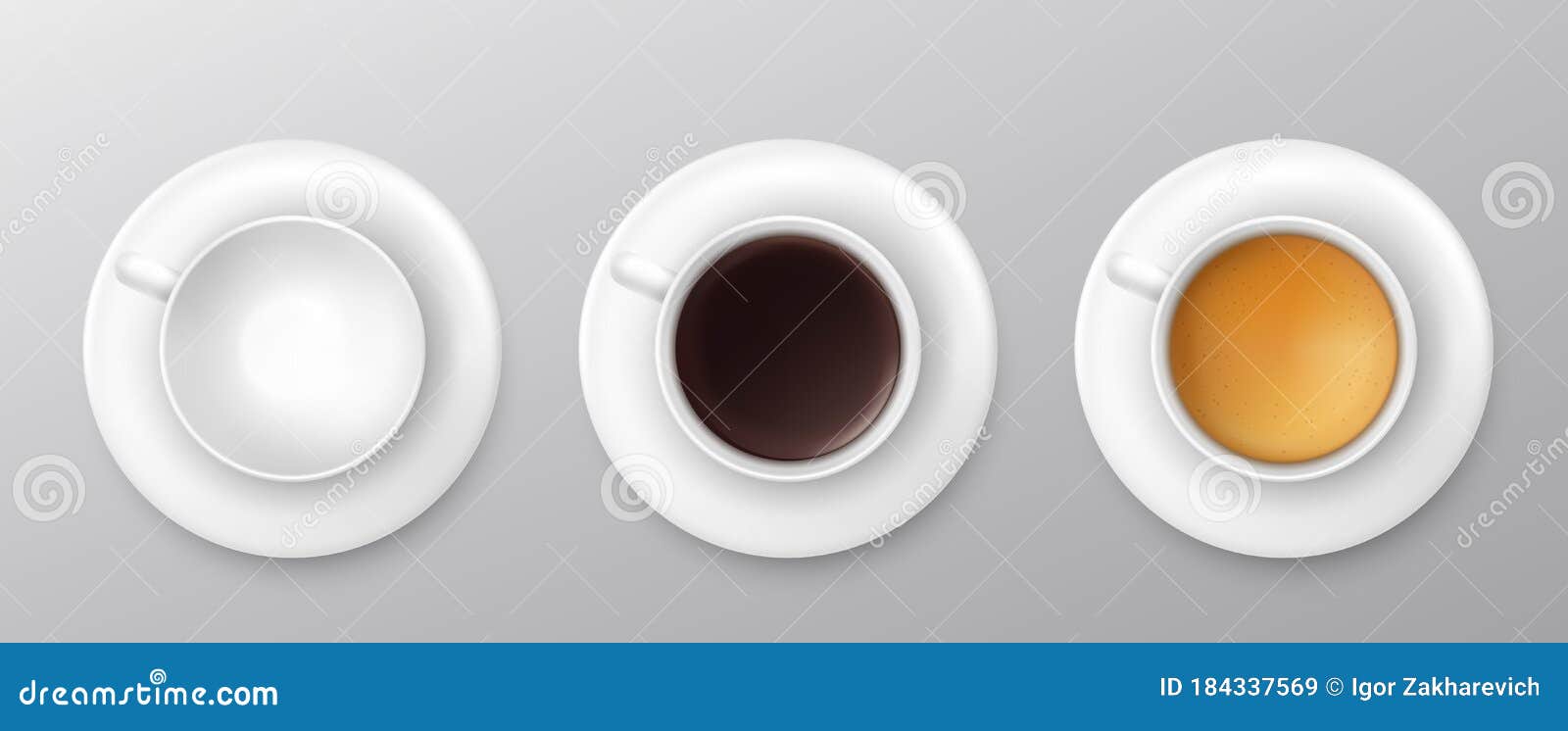 Coffee Cup Assortment Top View Collection. Stock Illustration ...