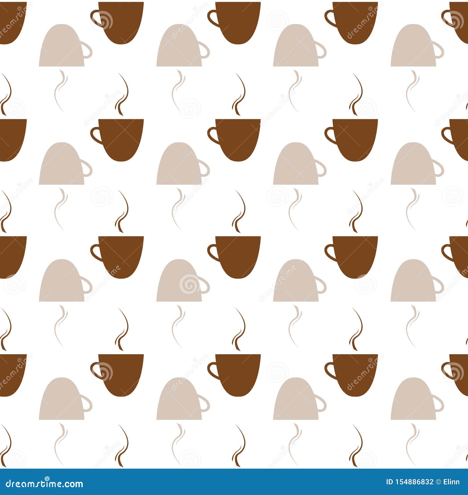 Coffee Cup Background Seamless Pattern Stock Vector - Illustration of ...