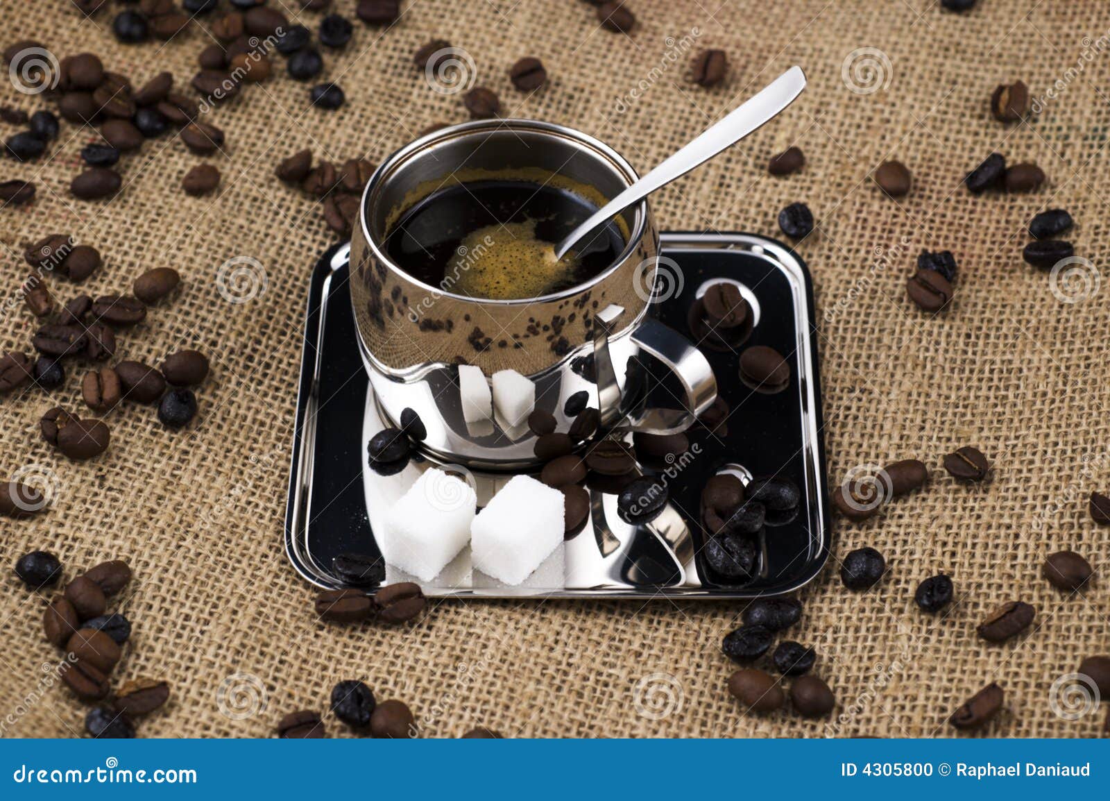 Coffee cup and beans stock photo. Image of beans, saucer - 4305800