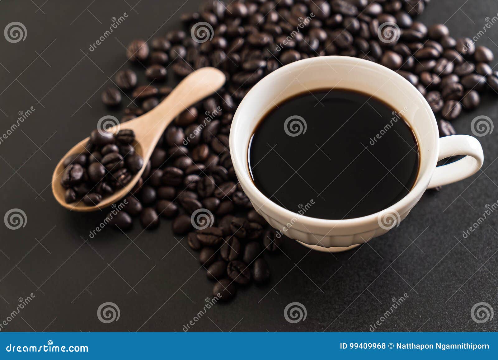 Coffee cup and beans stock photo. Image of coffee, brown - 99409968