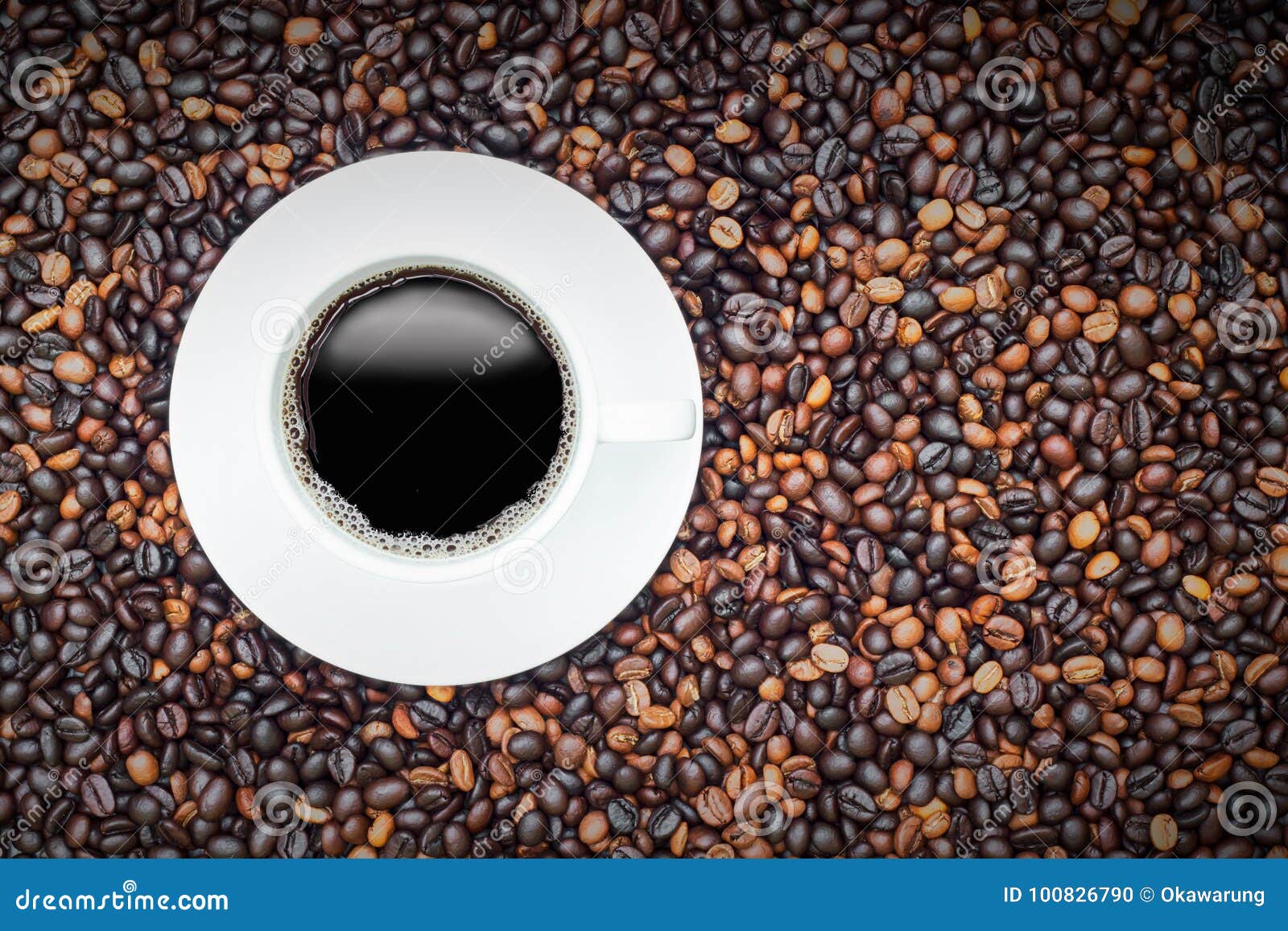 Coffee Cup on Coffee Beans Background Stock Photo - Image of still ...