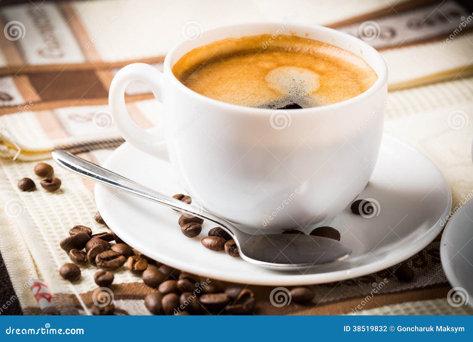 Coffee cup and beans stock photo. Image of closeup, beverage - 38519832