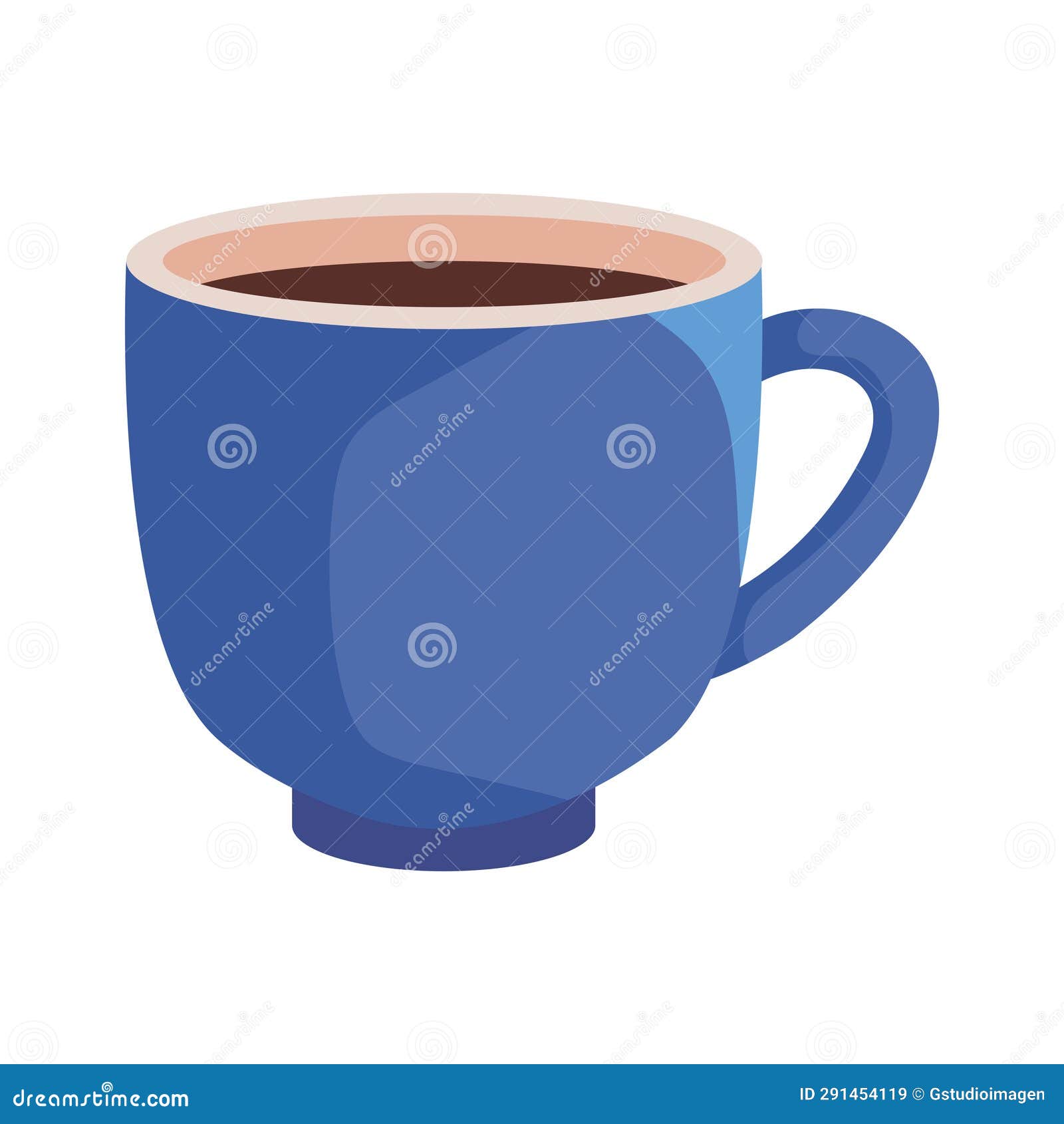 Coffee cup blue stock vector. Illustration of blue, cafe - 291454119