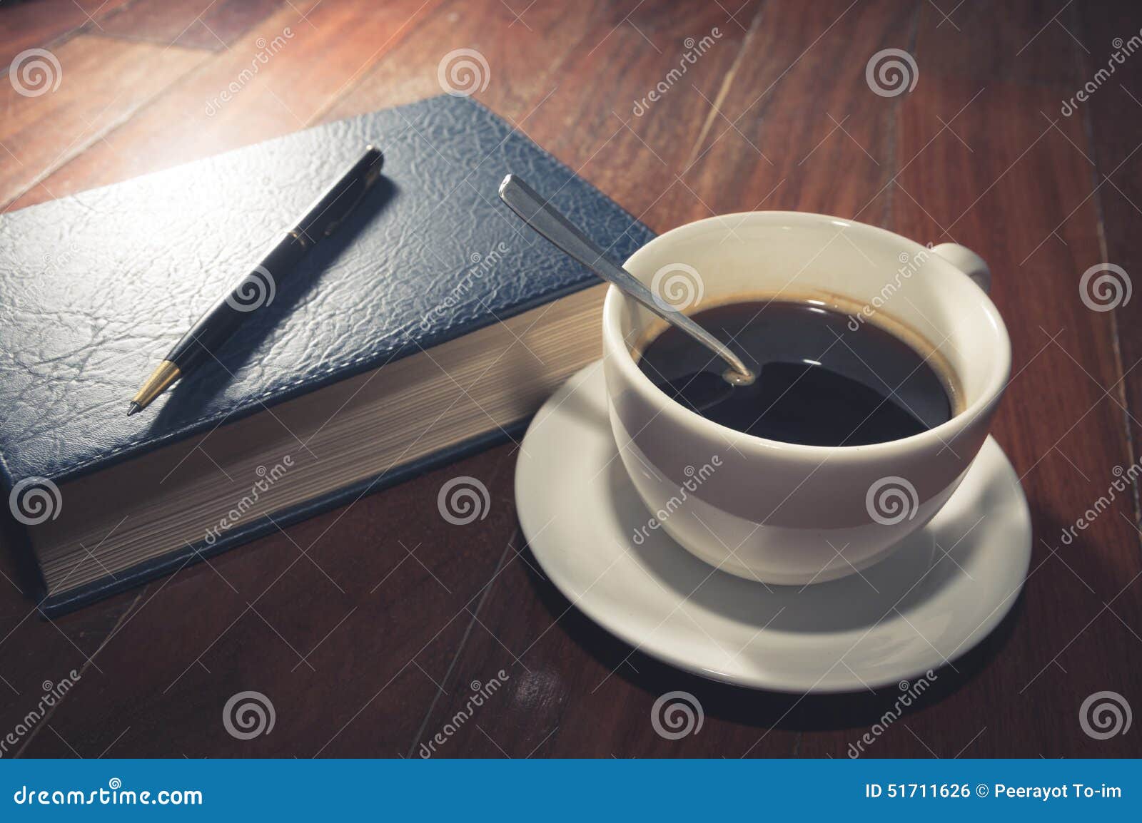 Coffee Cup with Book and Pen Stock Photo - Image of relaxing ...
