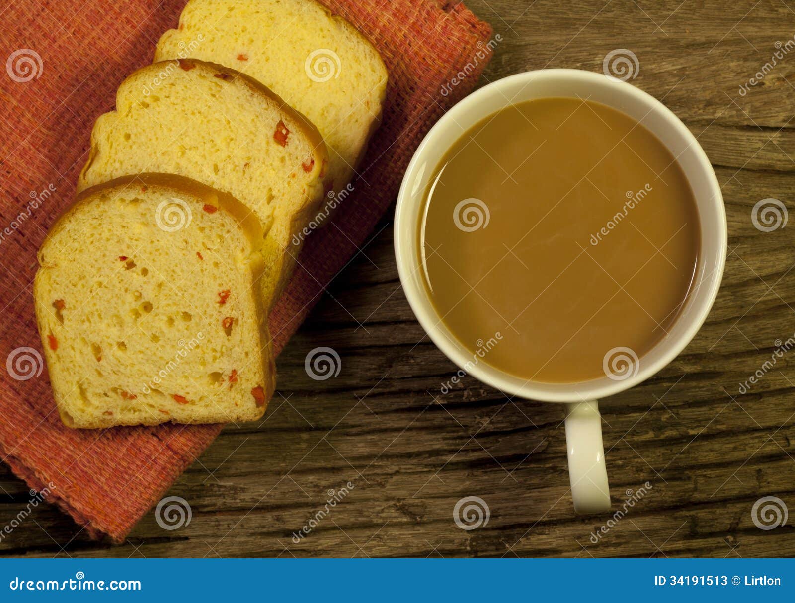 Coffee cup with bread stock image. Image of snack, bakery - 34191513