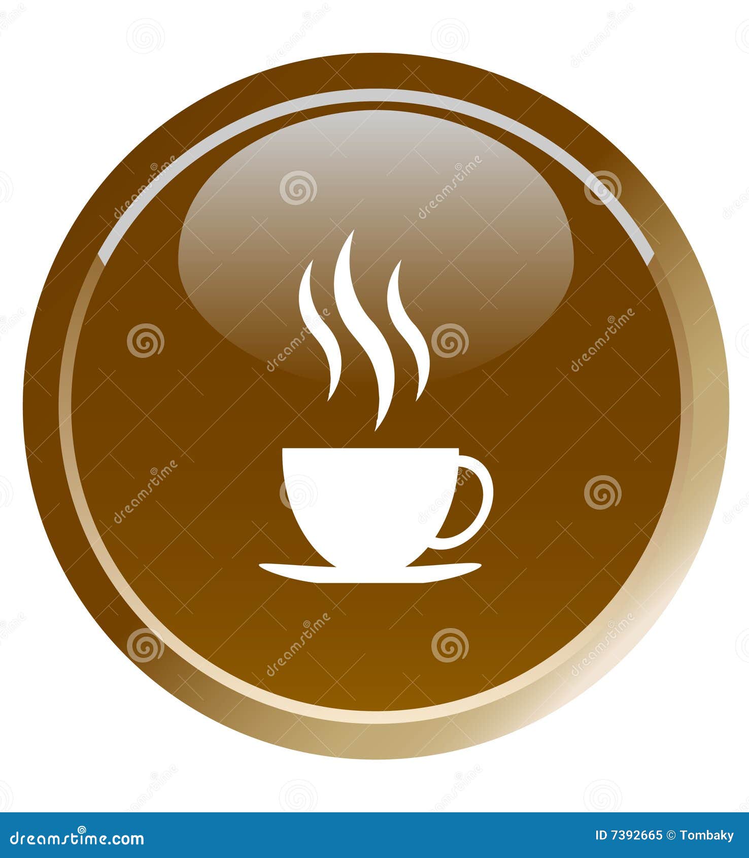 Coffee cup button stock vector. Illustration of dish, flavored - 7392665