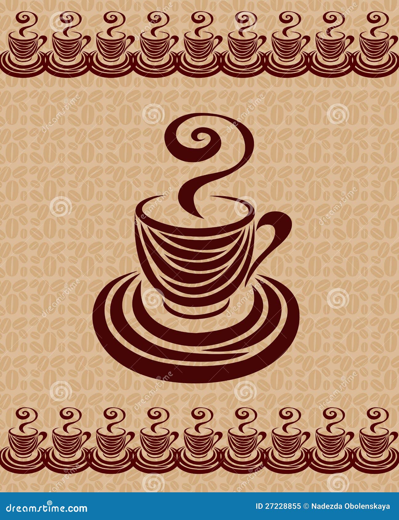 Coffee cup card 3. stock vector. Illustration of drawing - 27228855