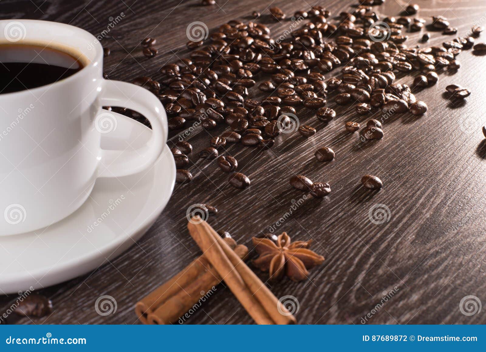 Coffee Cup with Chicory , Coffee Beans Stock Photo - Image of frothy ...