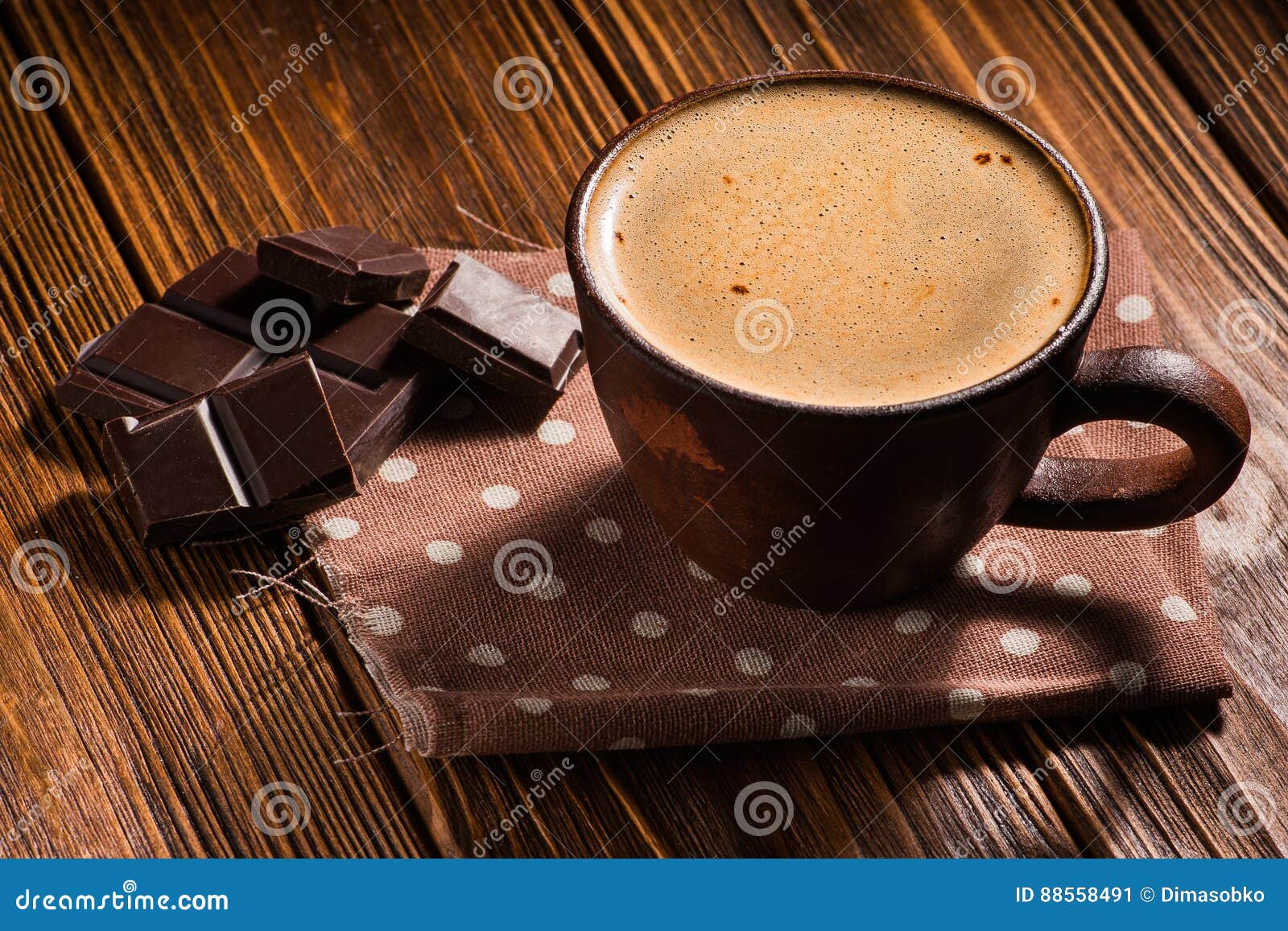 Coffee Cup with Chocolate Bar Stock Image - Image of aromatic, arabica ...