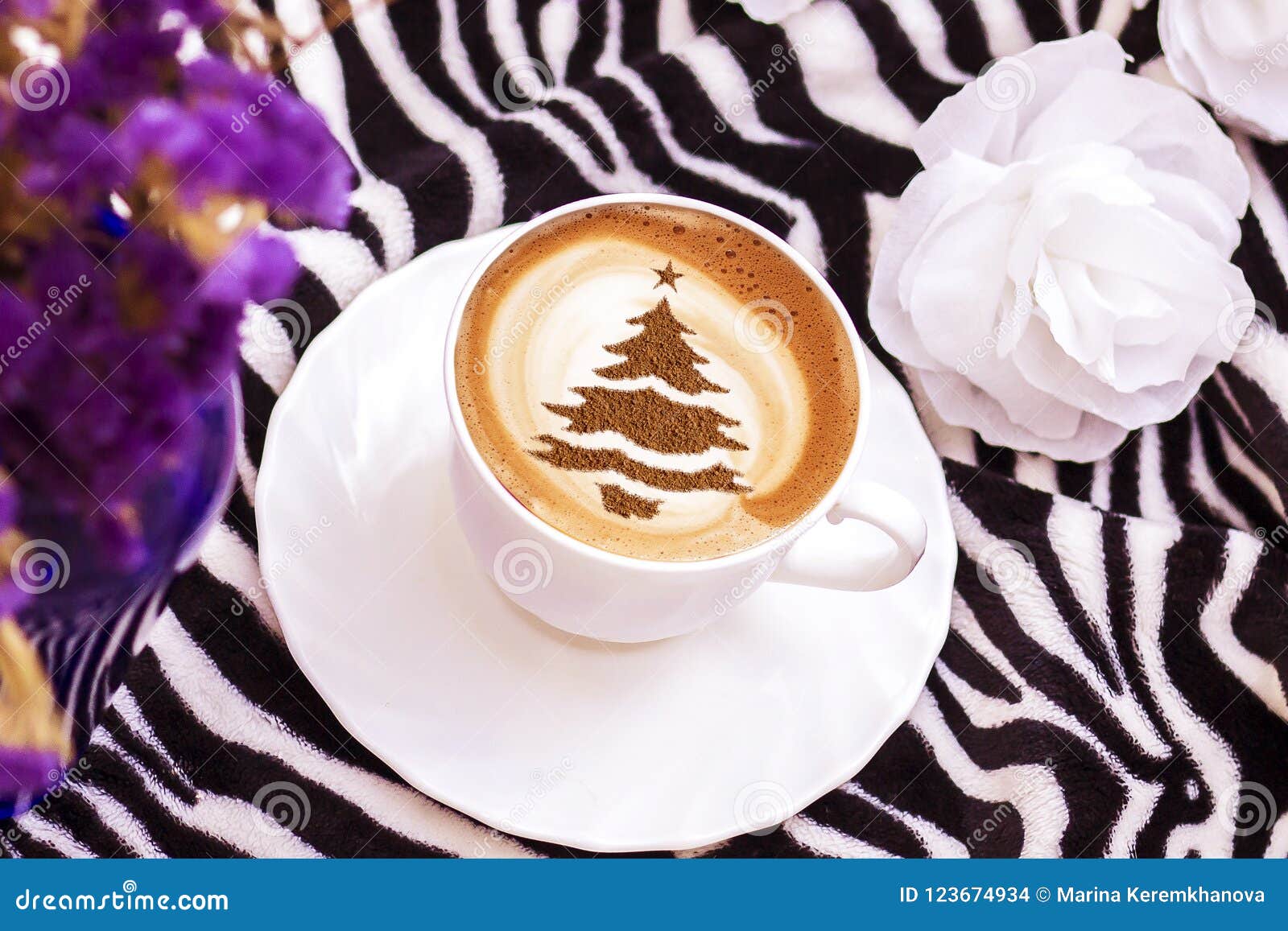 Coffee Cup with Christmas Tree Stock Photo - Image of christmas ...