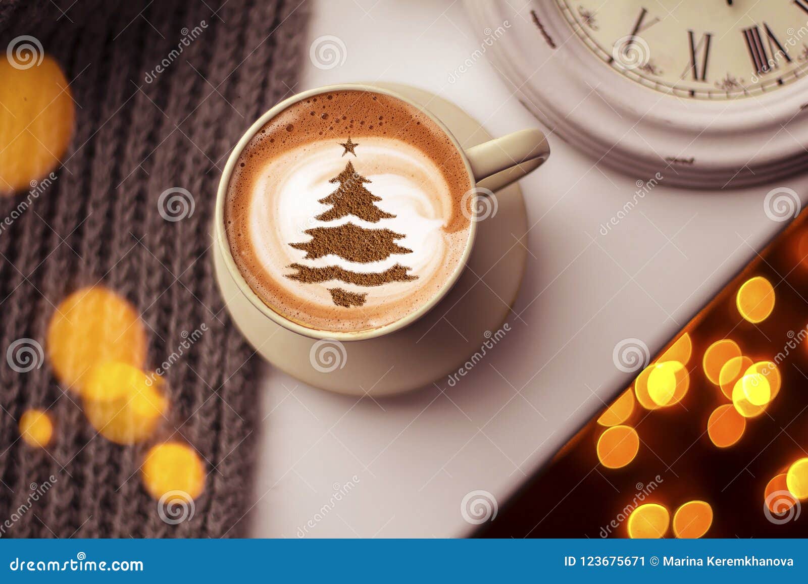 Coffee Cup with Christmas Tree Stock Image - Image of drink, christmas ...