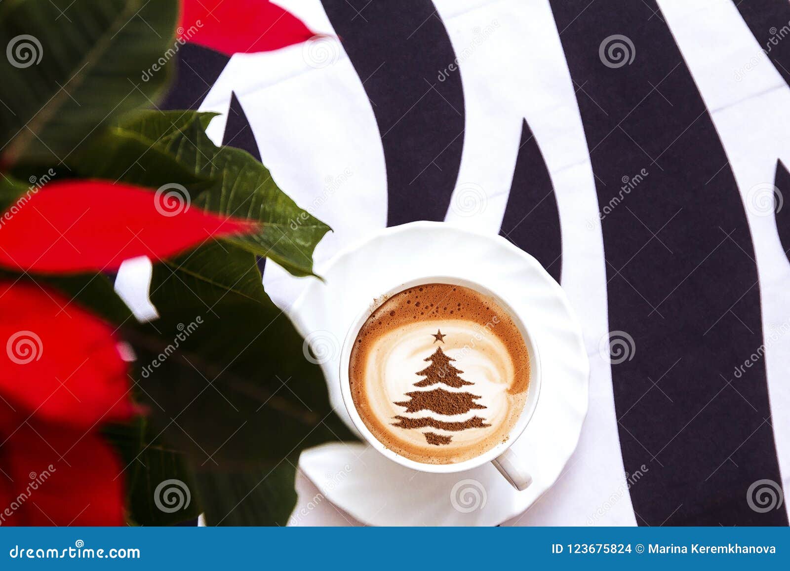 Coffee Cup with Christmas Tree Stock Photo - Image of food, christmas ...