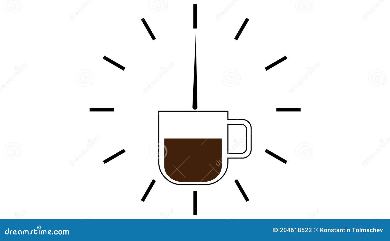 Coffee Cup and Clock Animated, Time To Drink Coffee Stock Footage ...