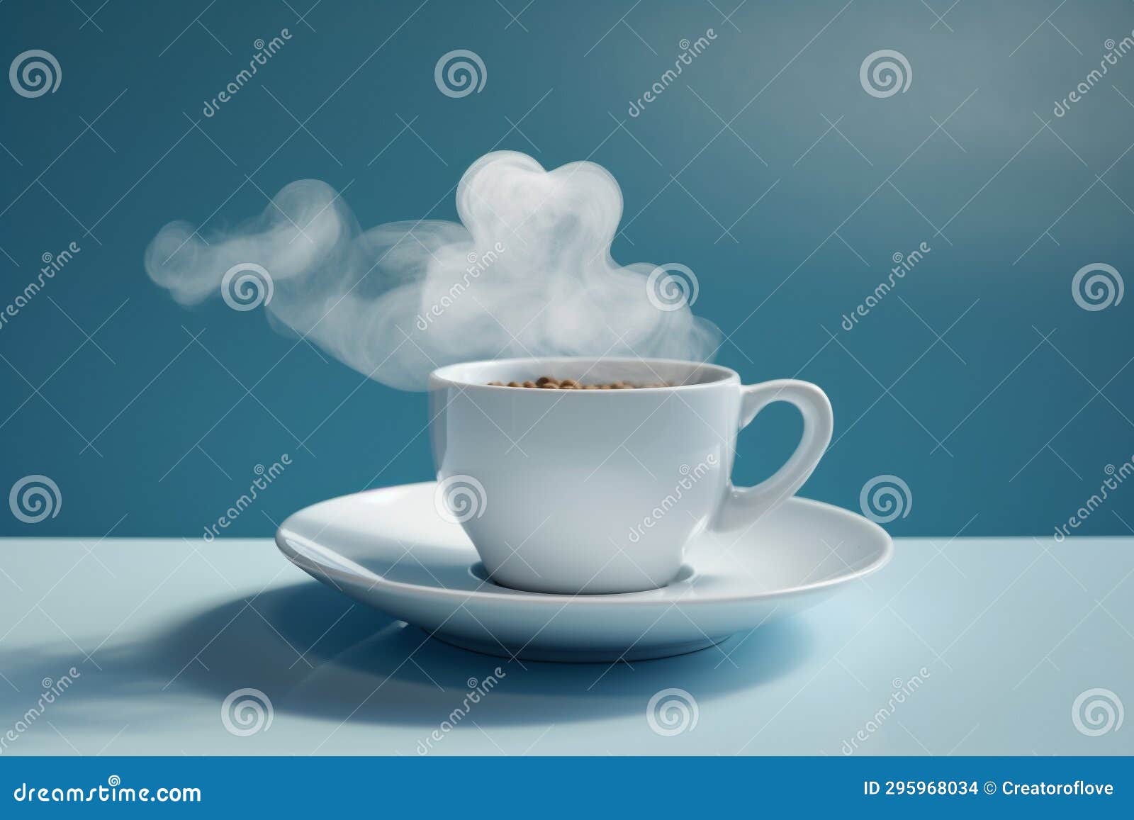 Coffee Cup with Cloud Floating on Sky Blue Background Stock Illustration - Illustration of cloud ...