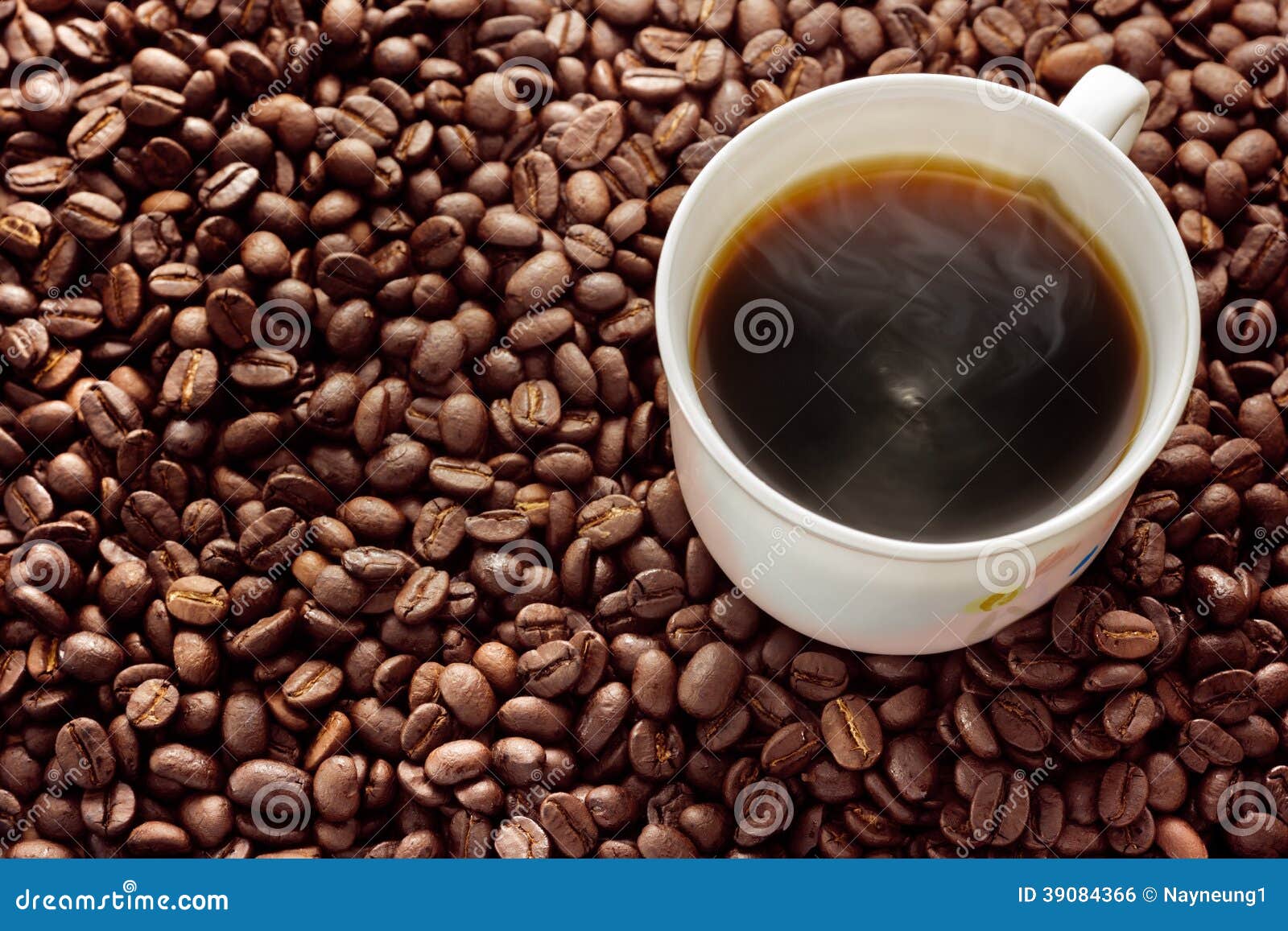 Coffee Cup on Coffee Beans Background. Stock Photo - Image of aroma ...