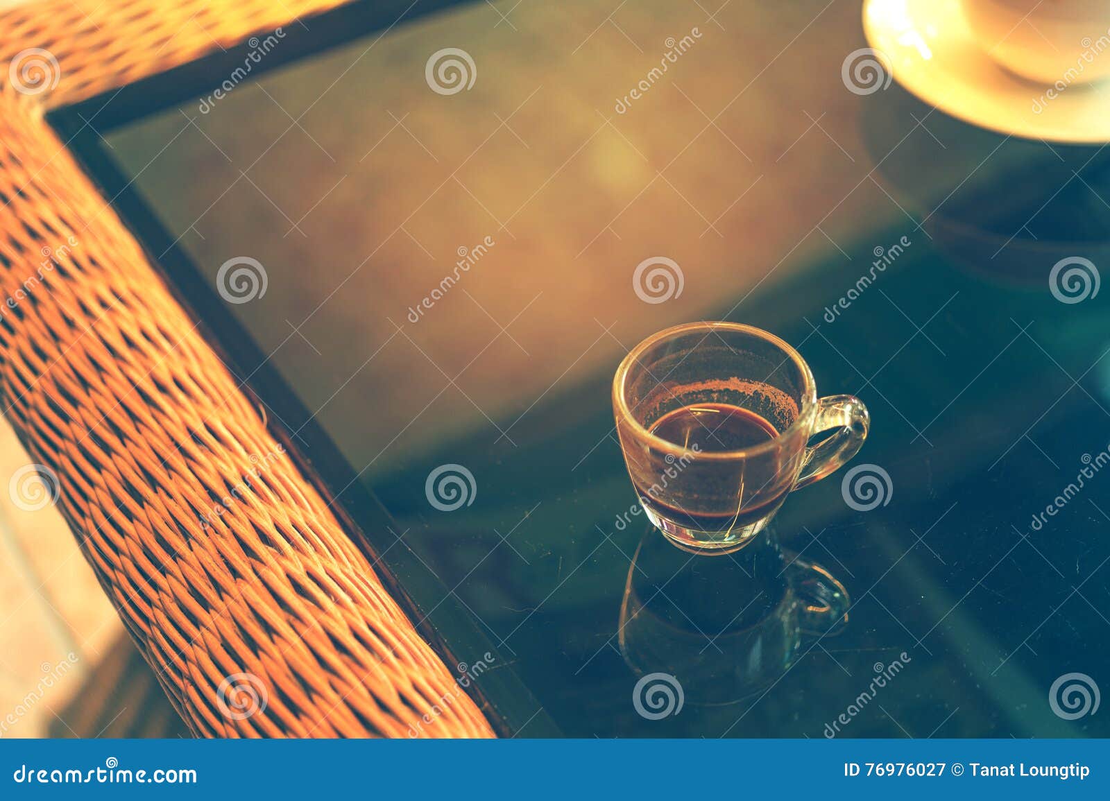 Coffee Cup in Coffee Shop - Add Flare Effect Stock Image - Image of ...