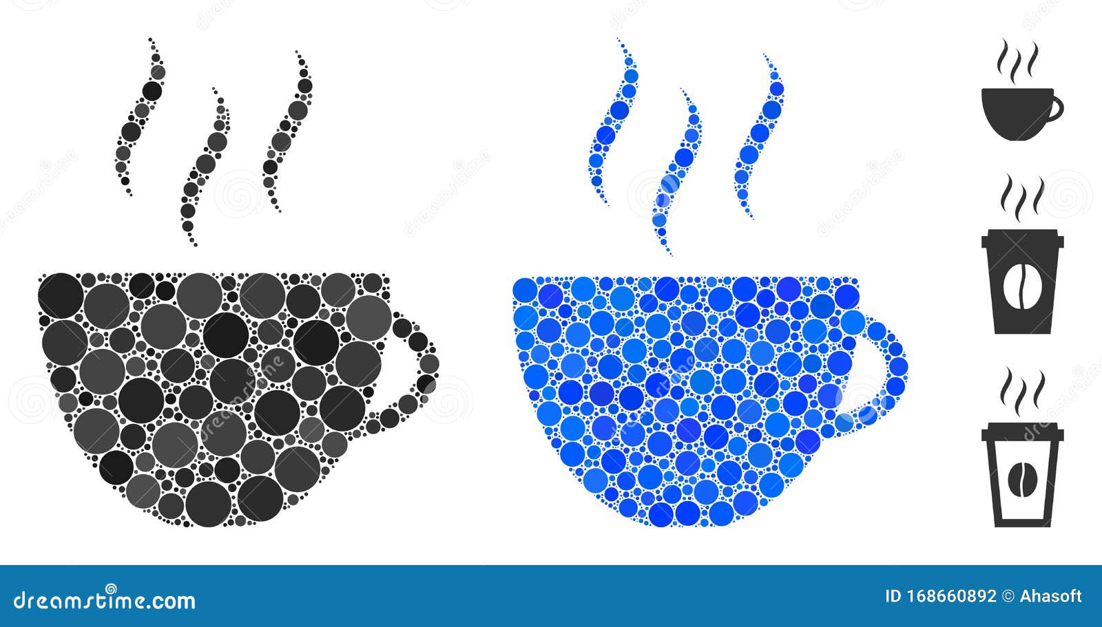Coffee Cup Mosaic Icon of Circle Dots Stock Vector - Illustration of ...