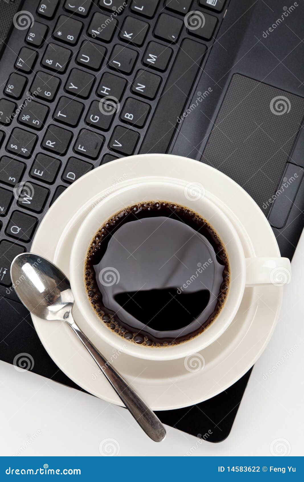 Coffee cup and computer stock photo. Image of refreshment - 14583622