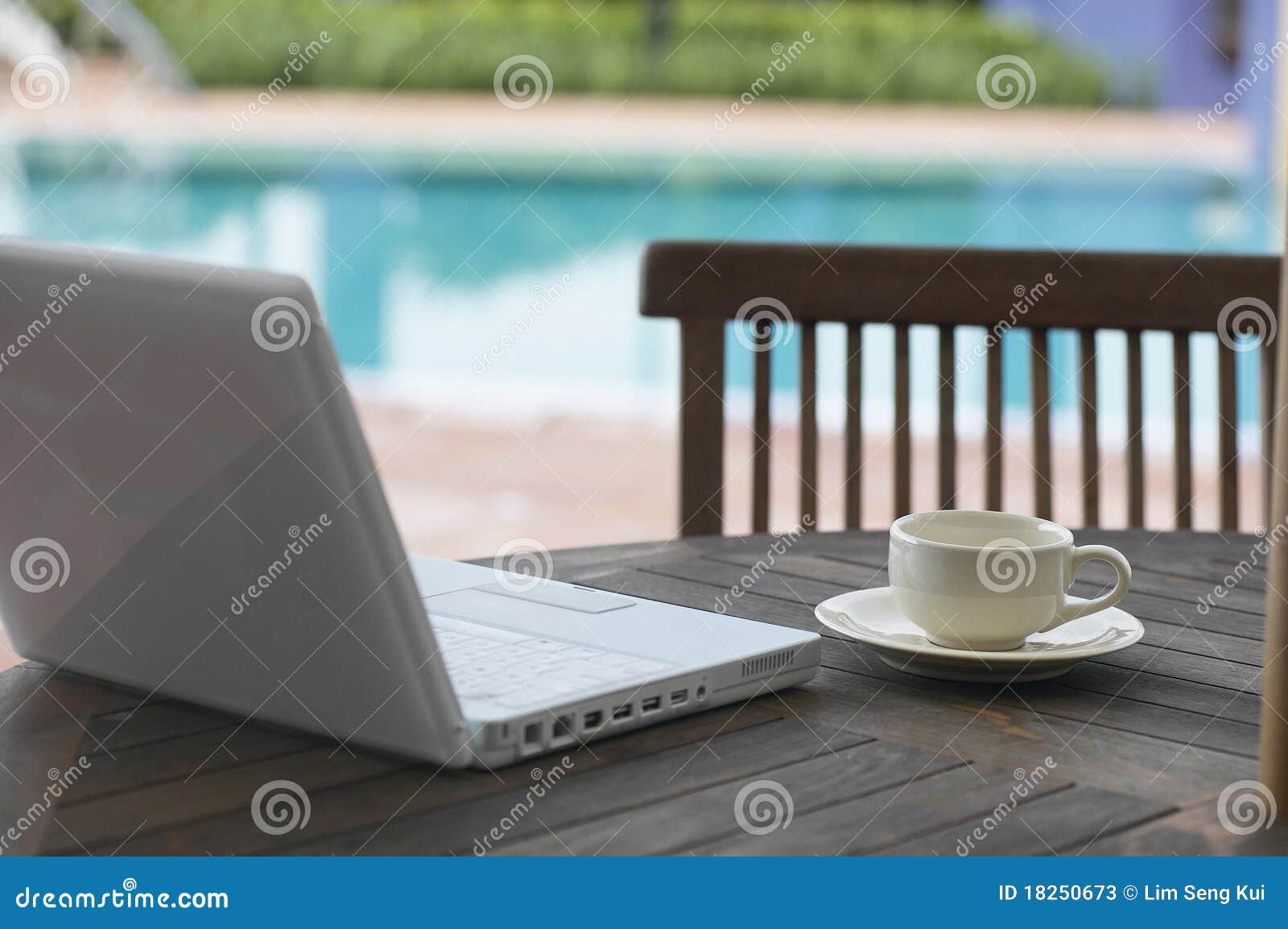 Coffee cup and computer stock image. Image of business - 18250673